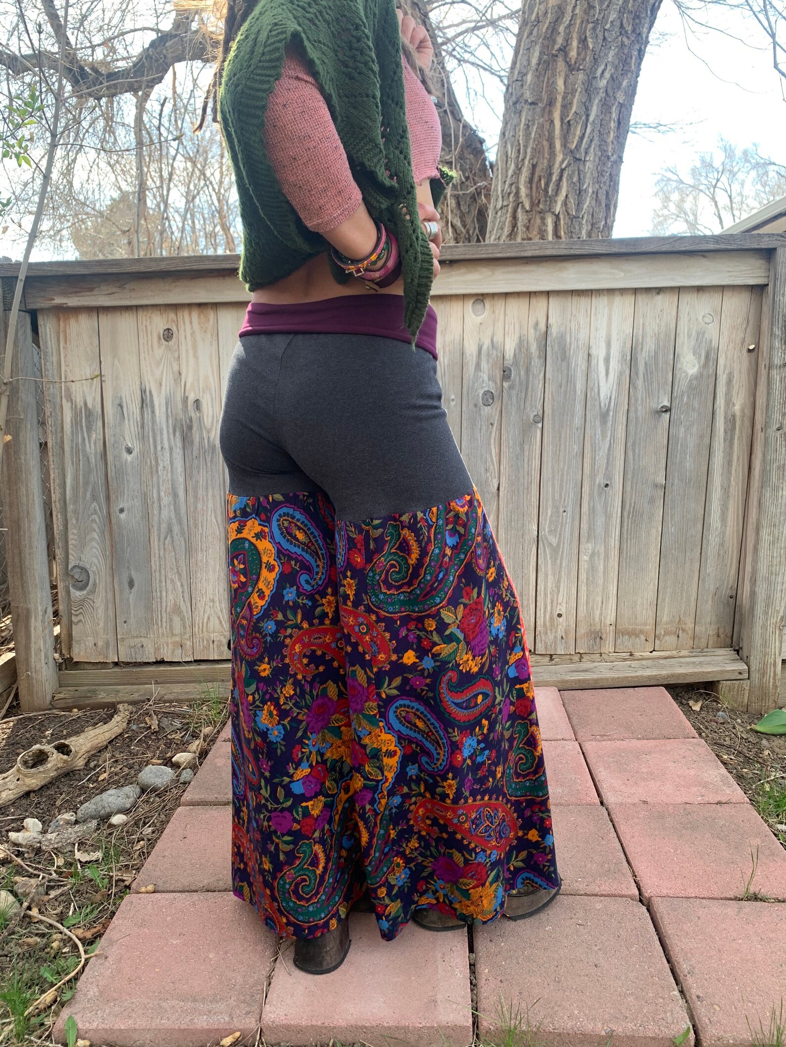 Patchwork Eco Hooper Pants, M, Hippie Pants, Flare Pants, Dance Pants ...