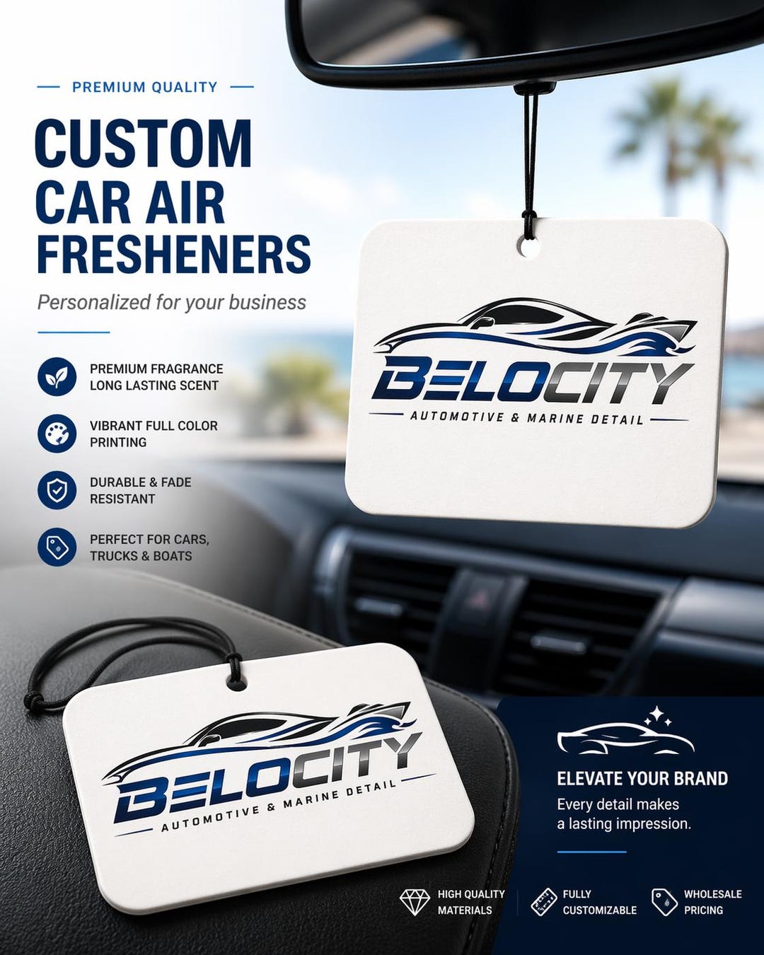 Custom Logo Car Air Fresheners | Business Marketing Tool, Full Color ...