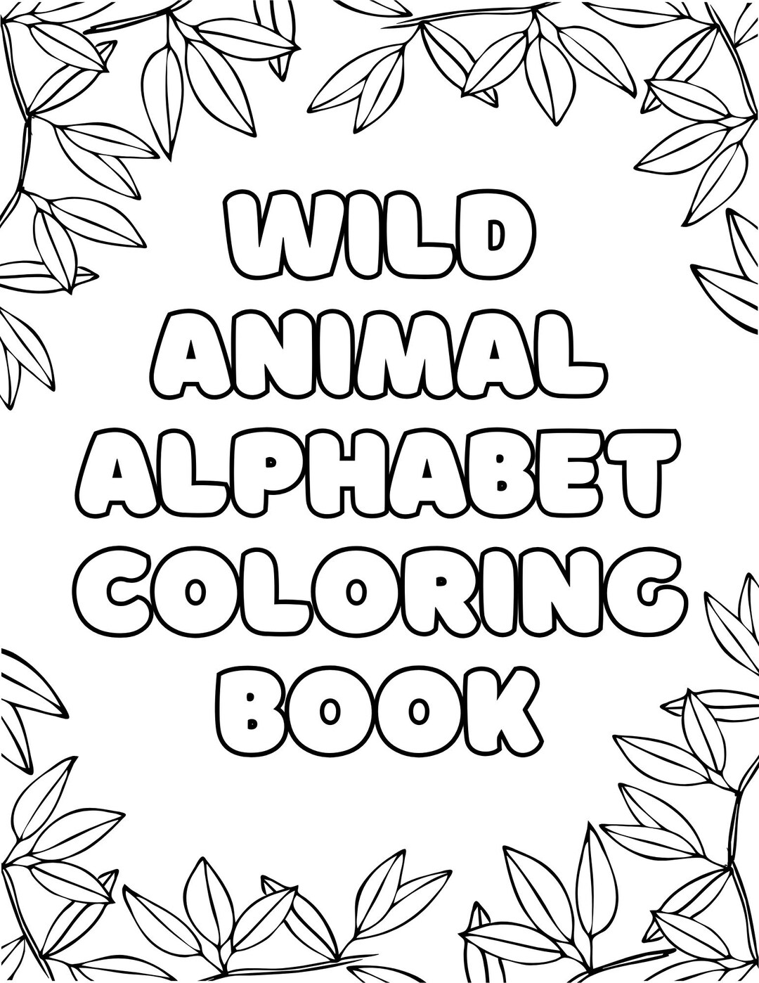 Wild Animals Alphabet Coloring Book - Etsy