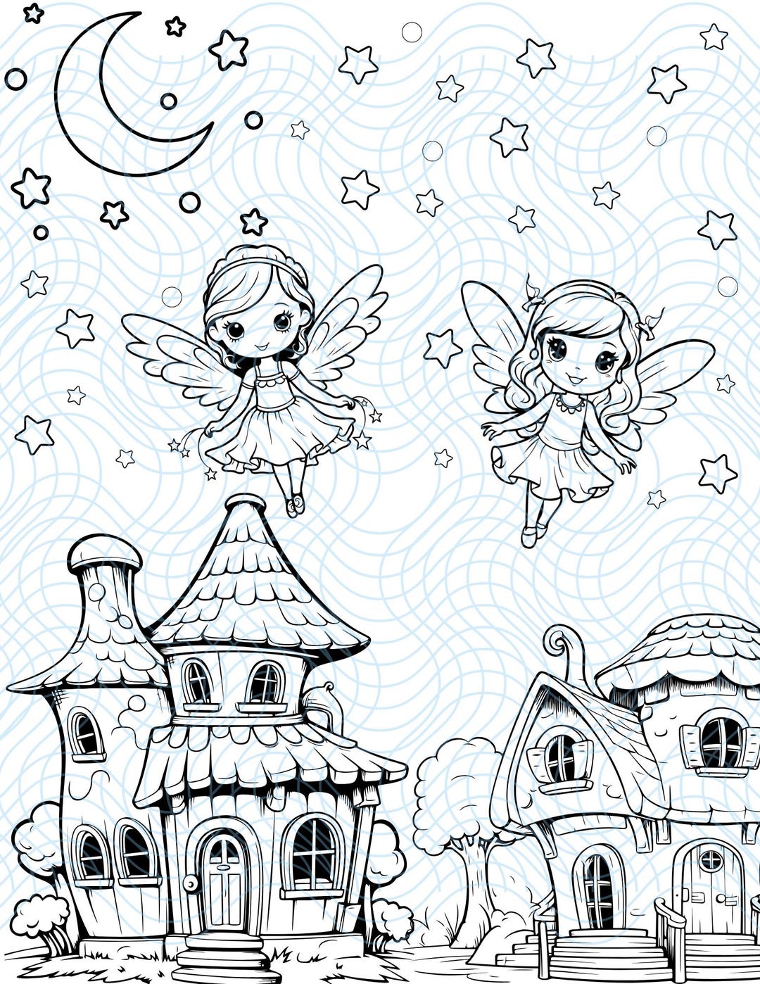 Starlight Fairy Coloring Page - Etsy