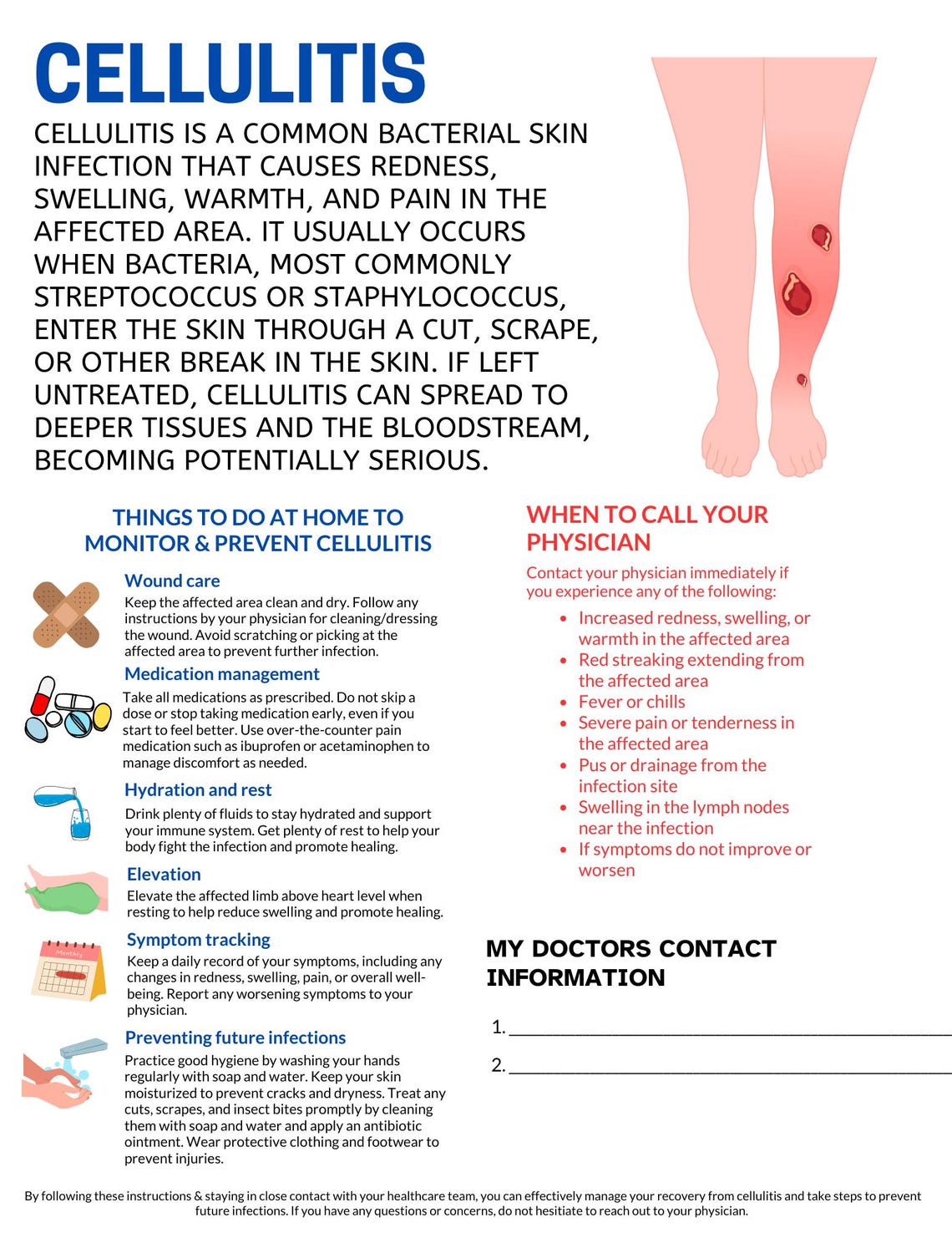 Cellulitis or Skin Infection Discharge/education - Etsy