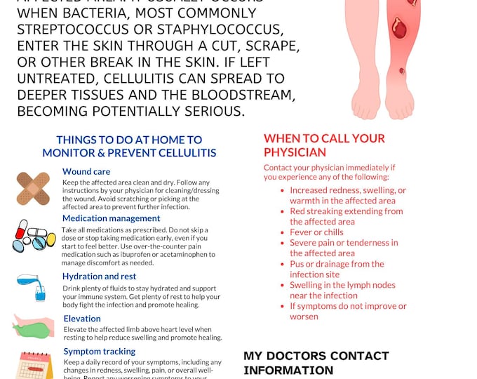 Cellulitis or Skin Infection Discharge/education - Etsy