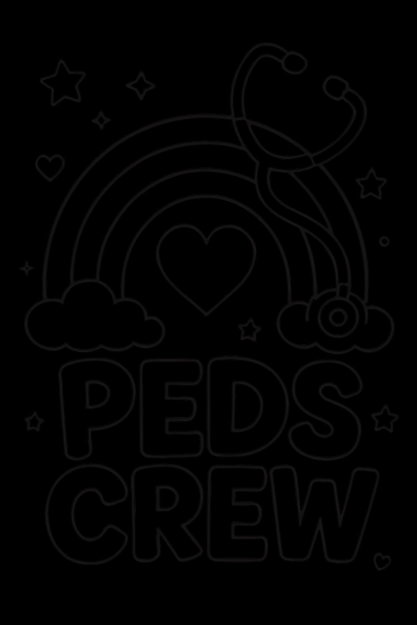 Peds Crew Coloring Page Pediatric Nurse Rainbow Printable | Pediatric ...