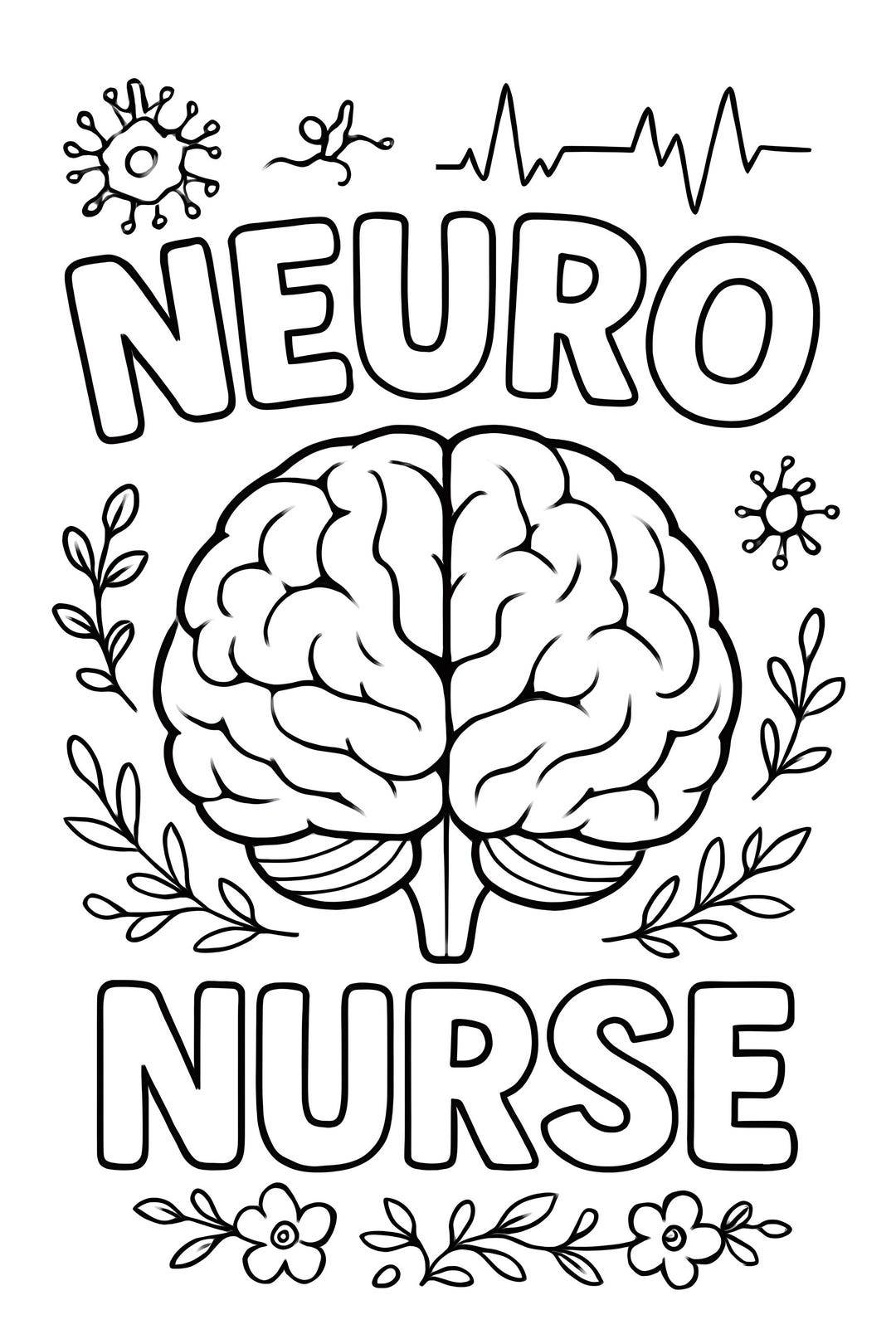 Neuro Nurse Coloring Page Brain Anatomy Printable for Nurses ...