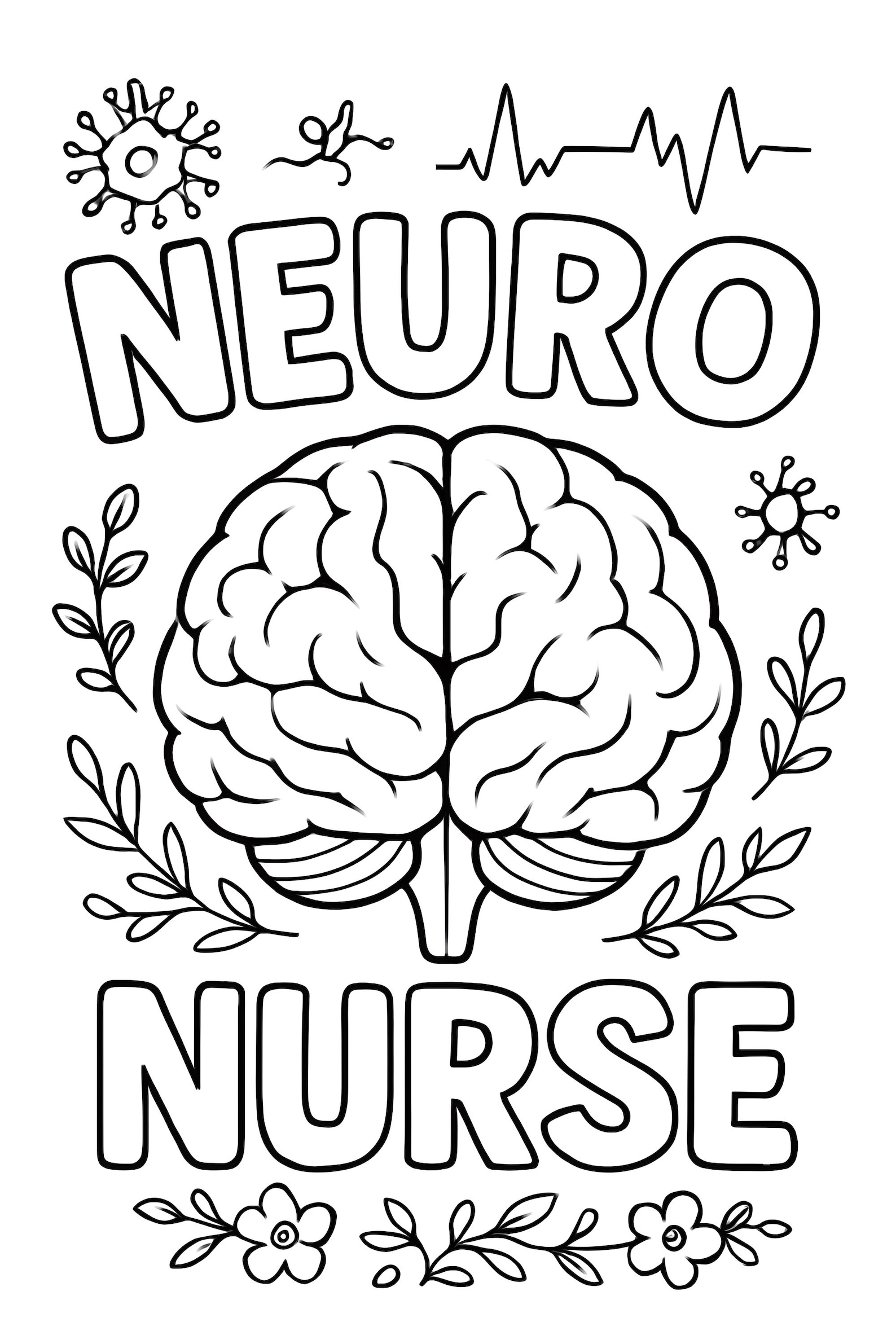 Neuro Nurse Coloring Page Brain Anatomy Printable for Nurses ...