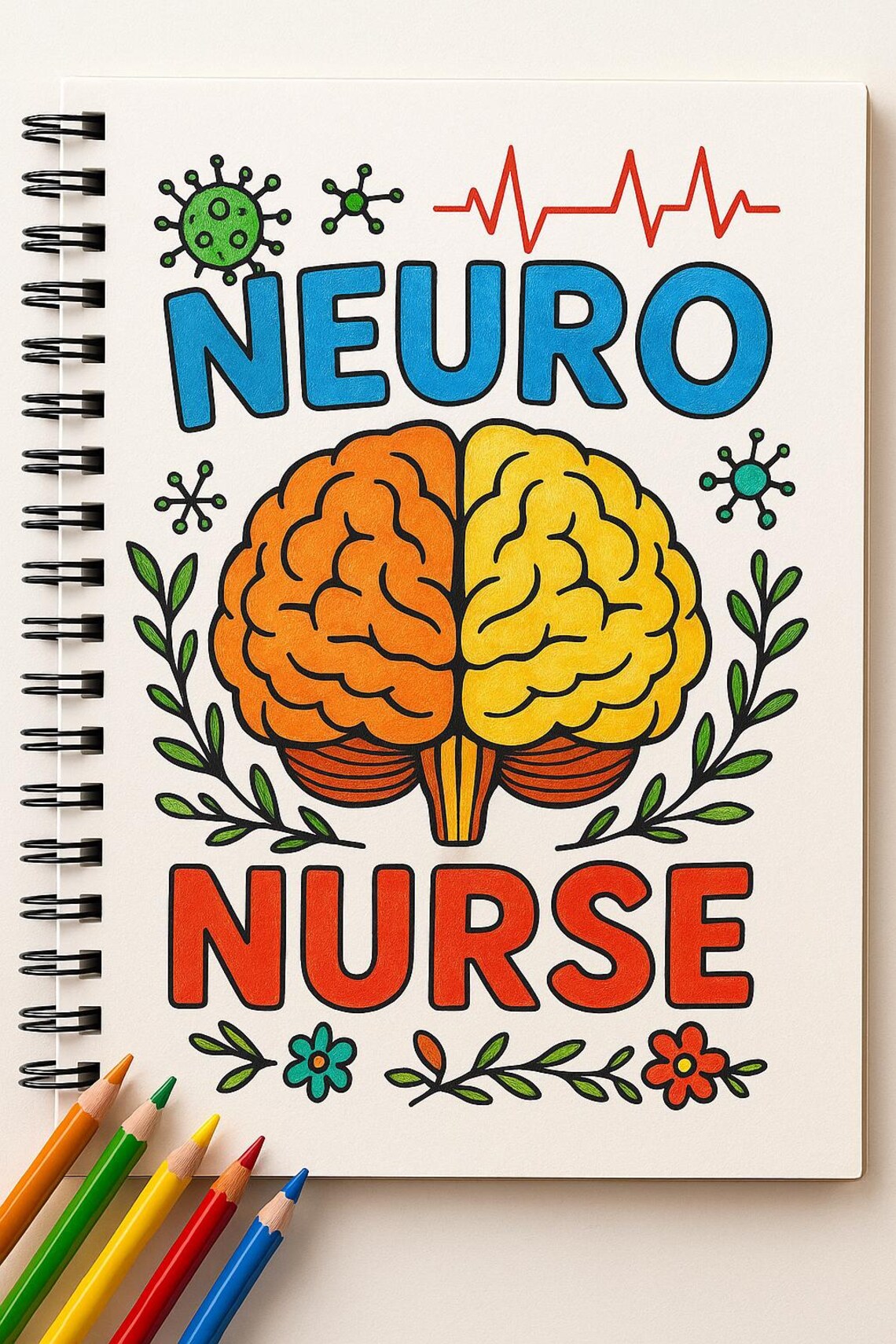 Neuro Nurse Coloring Page Brain Anatomy Printable for Nurses ...