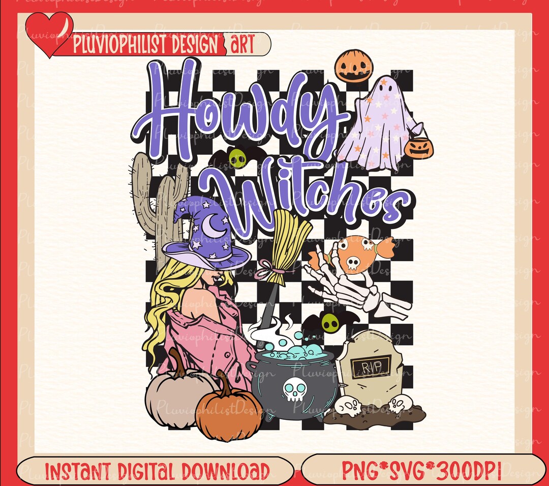 Howdy Witches Png, Western Hallowen Png, Spooky Png, Pumpkin Cowgirl ...