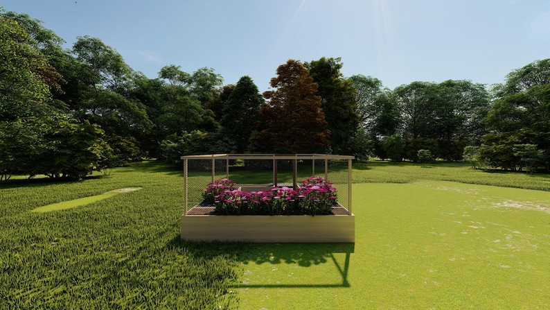 12x12 Raised Garden Bed Plans PDF | DIY Garden Bed With Fence | Garden ...