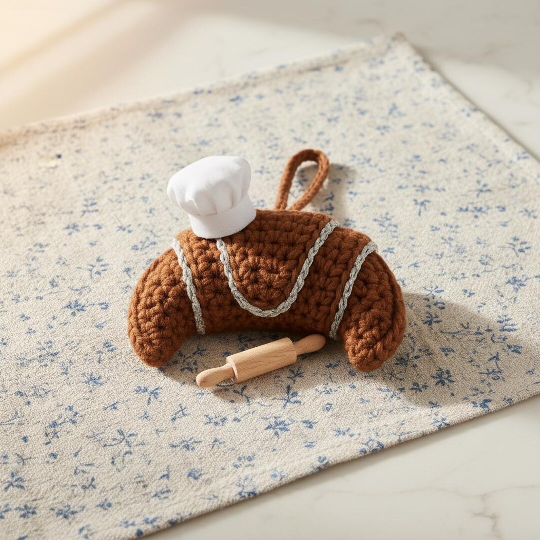 Crochet Croissant Pattern – Amigurumi Keychain Ornament (PDF Pattern ...