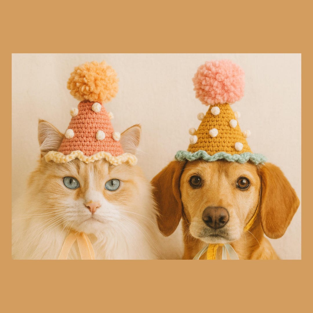 Mini Party Hat Crochet Pattern PDF | Tiny Birthday Hat Pattern ...