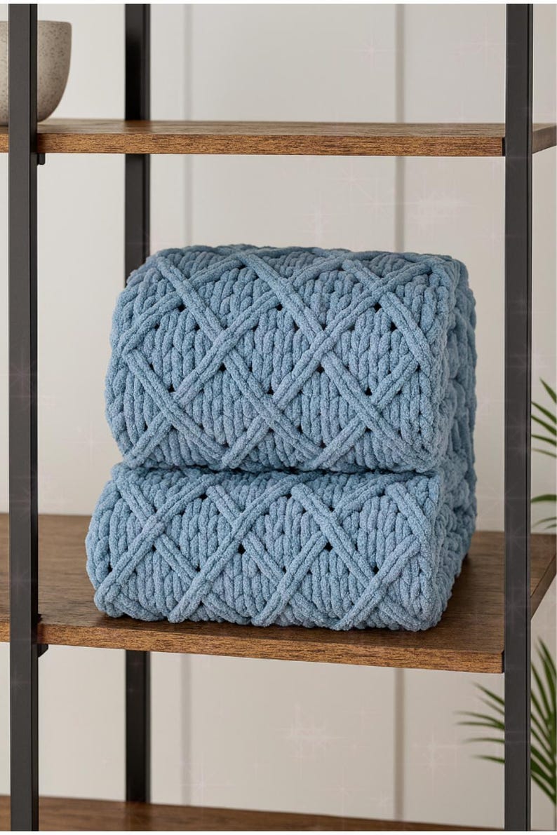 Easy Crochet Blanket Pattern PDF – Diamond Throw – Cozy Bulky Yarn ...