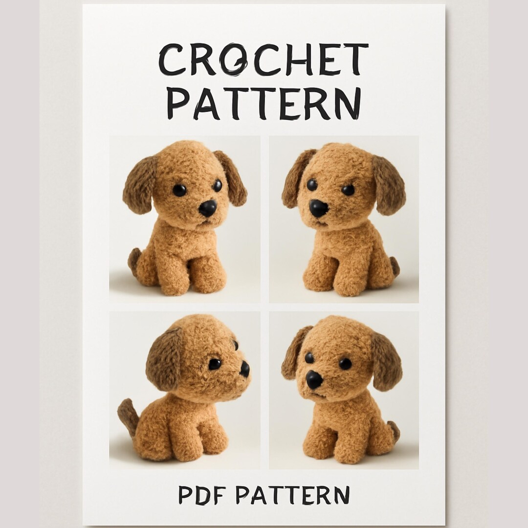 Crochet Dog Pattern PDF - Amigurumi Dog Plushie - Easy Crochet Dog Head ...