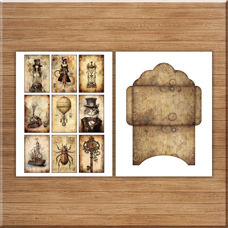 Steampunk Ephemera Printable PDF | Vintage Industrial Junk Journal Kit ...