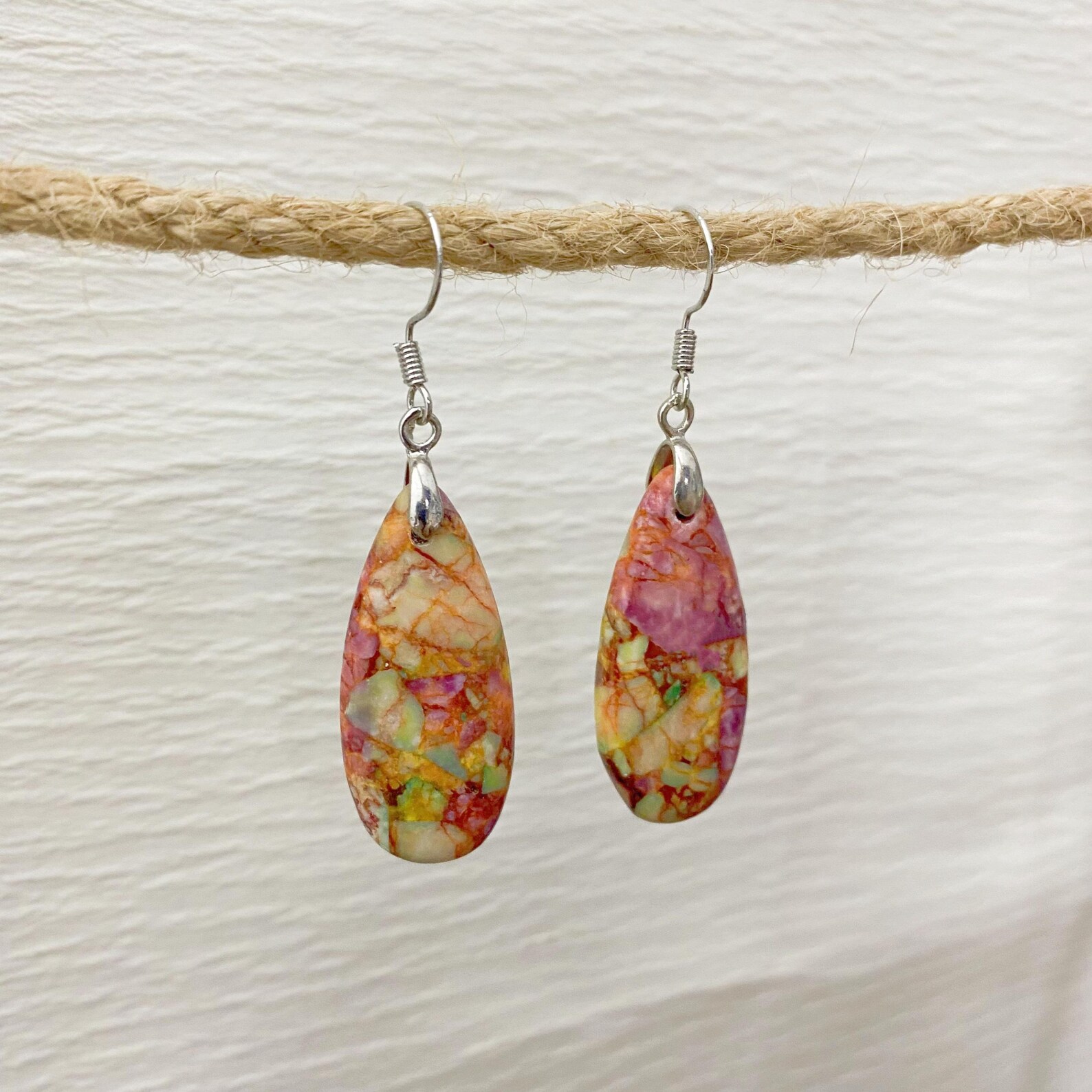 Natural Stone Earrings - Women Jasper Drop Healing Jewelry Gift - Etsy