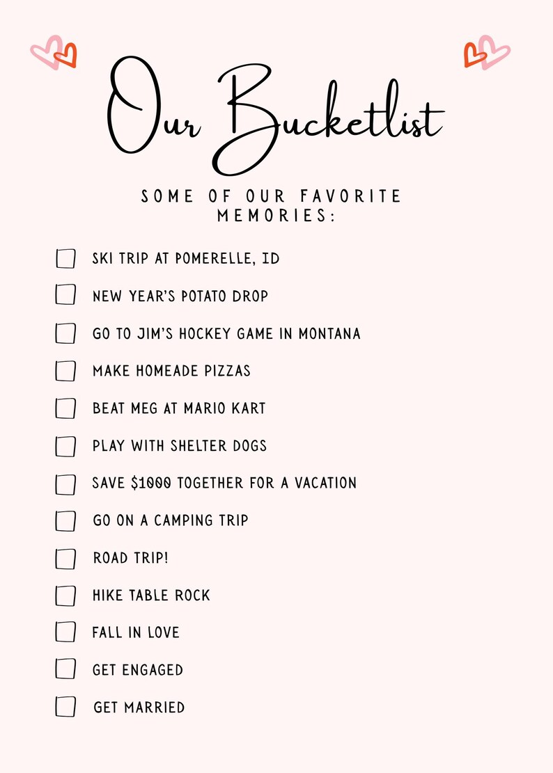 Our Bucketlist | Digital Template - Etsy