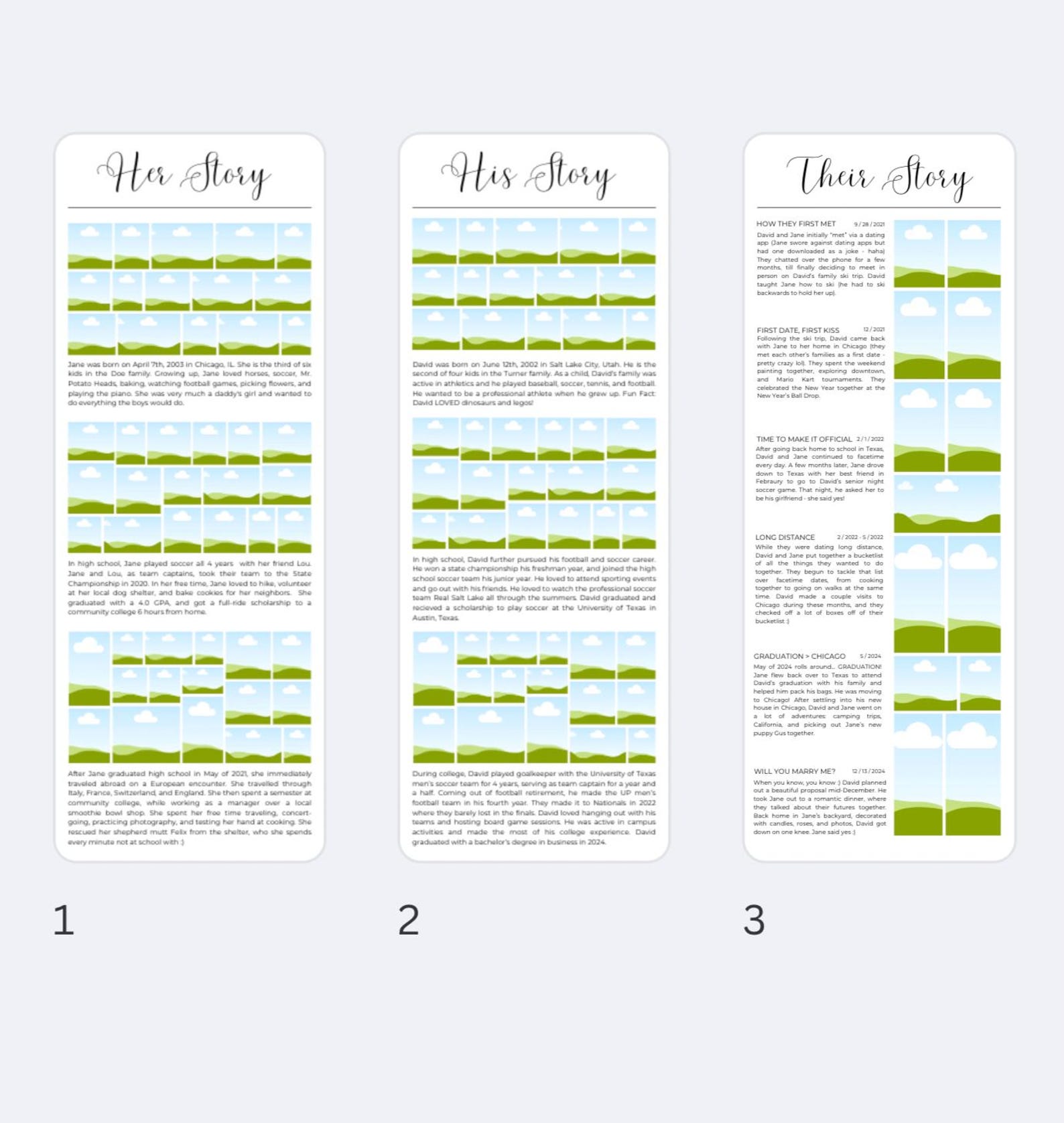 His Story, Her Story, Their Story | Digital Template - Etsy
