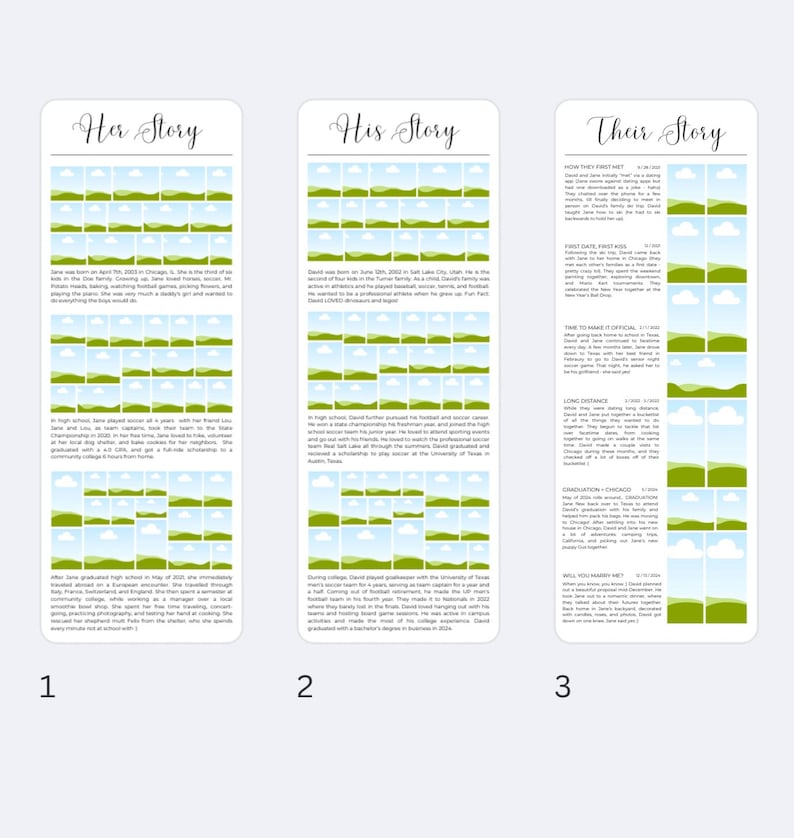 His Story, Her Story, Their Story | Digital Template - Etsy