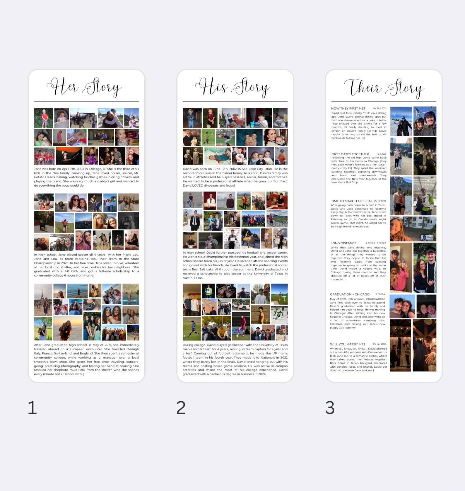 His Story, Her Story, Their Story | Digital Template - Etsy