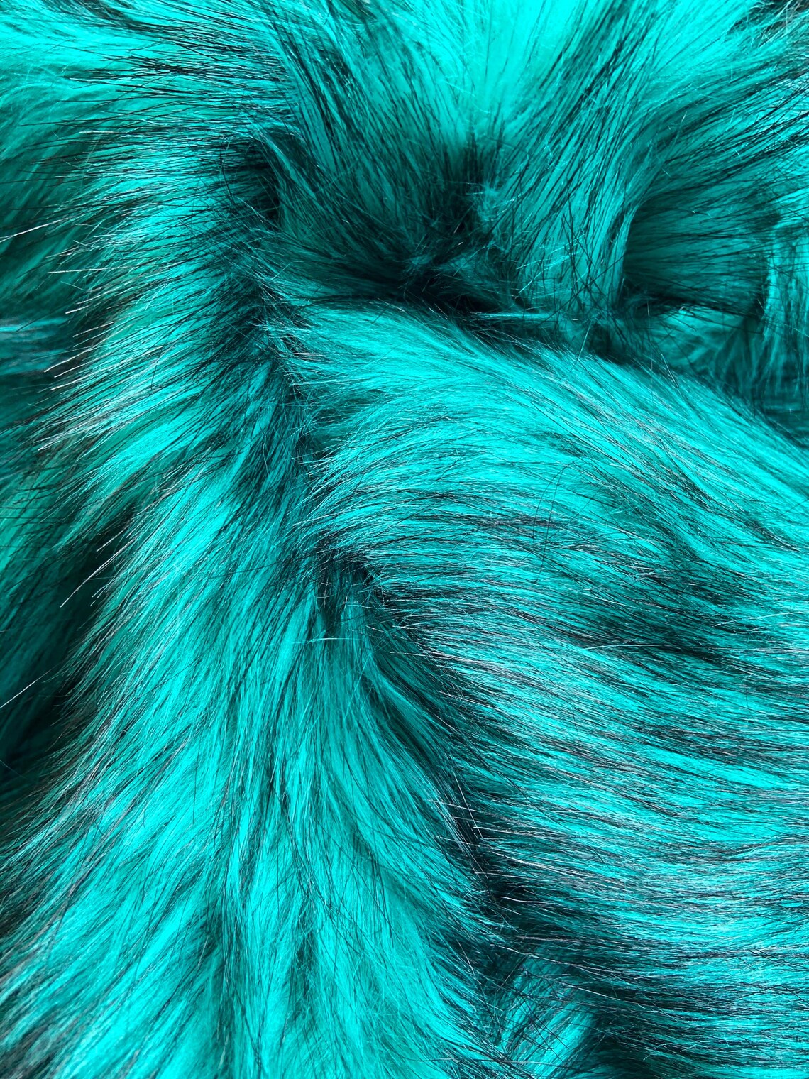 Neon Blue Shaggy Faux Fur Fabric: Ultra Soft Long Pile, Sold by the ...