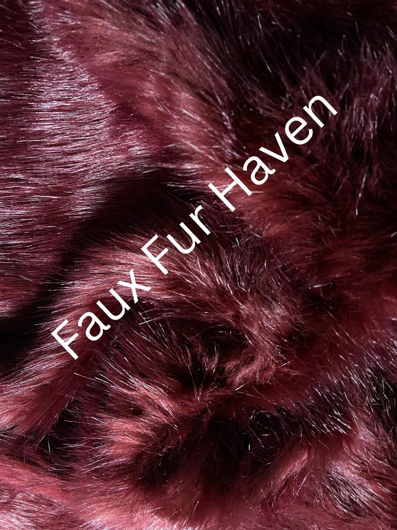 Dark Red Shaggy Faux Fur Fabric – Ultra Soft Long Pile – Sold by the ...