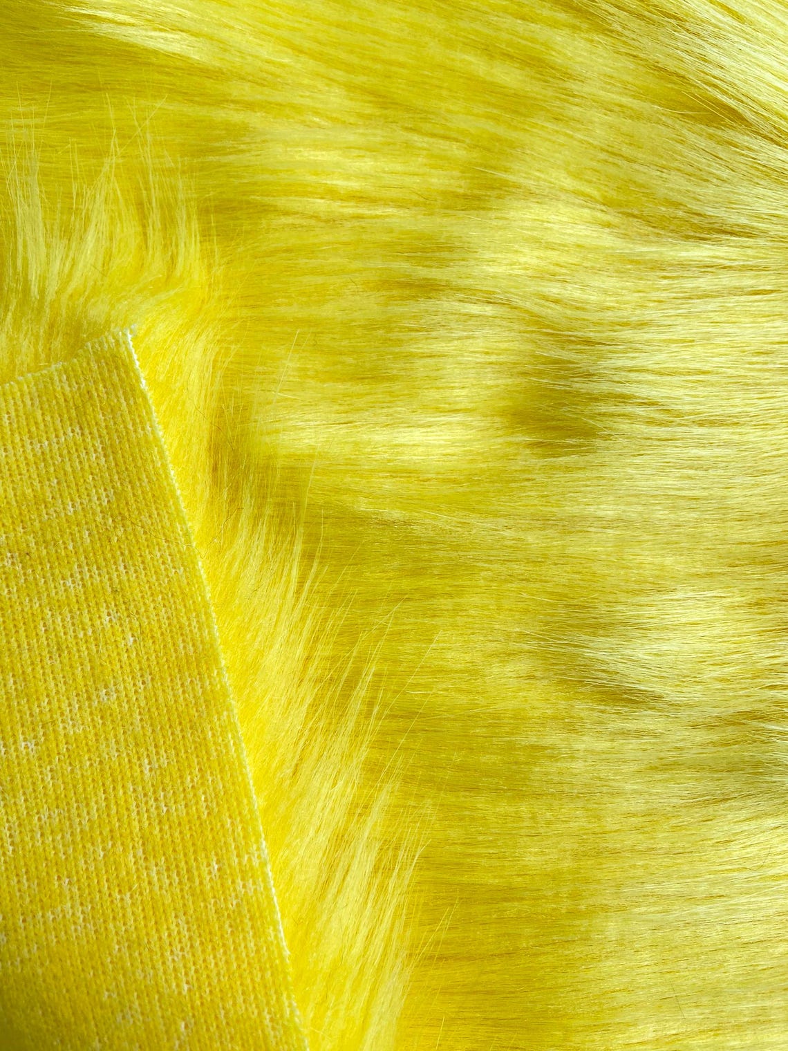Yellow Shaggy Faux Fur Fabric: Ultra Soft Long Pile, DIY Crafts - Sold ...