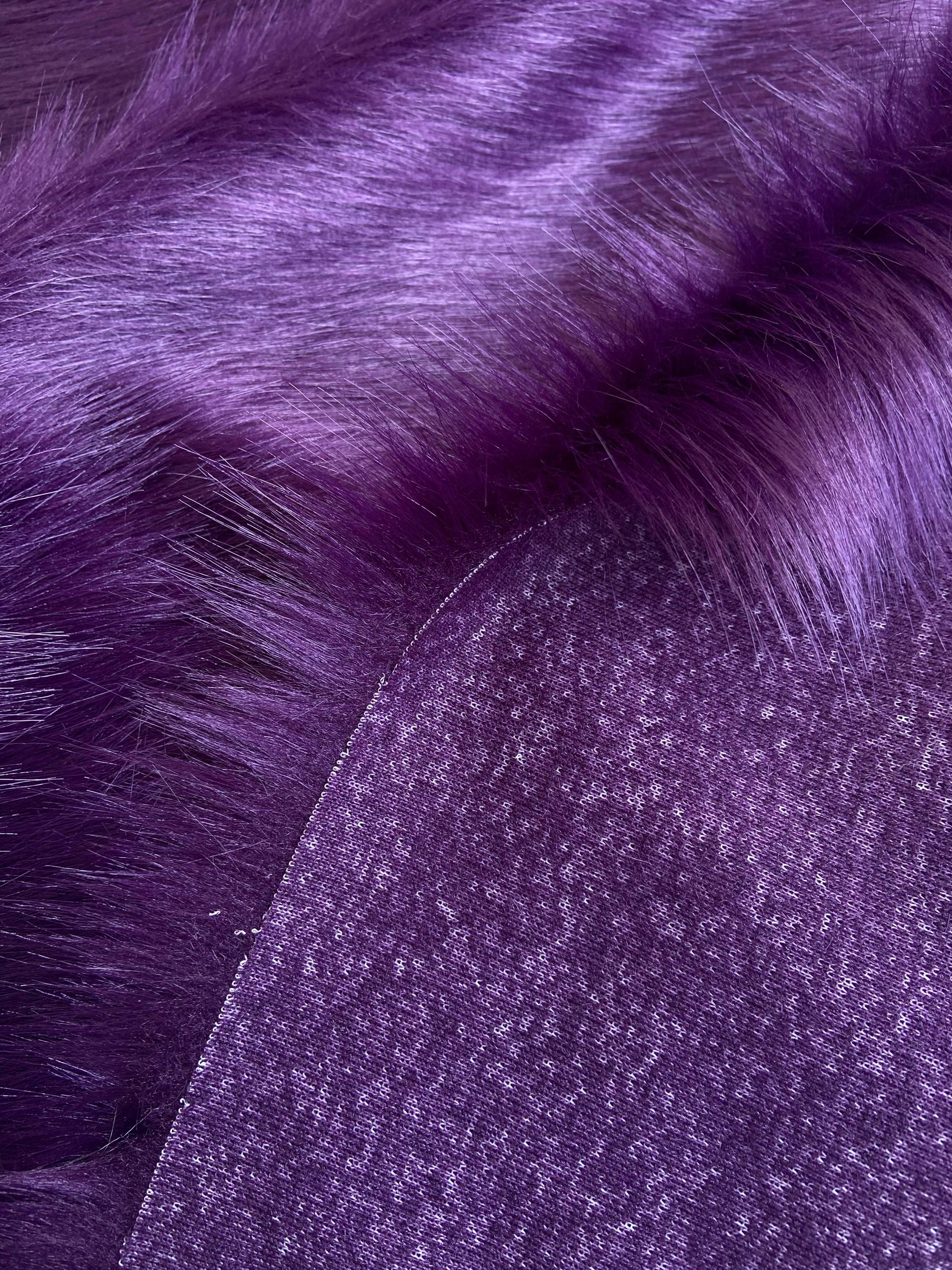 Dark Purple Shaggy Faux Fur Fabric: Ultra Soft Long Pile - Sold by the ...