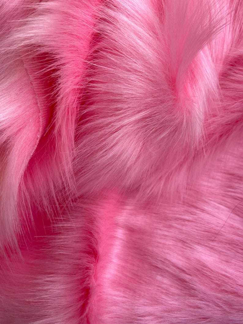 Light Pink Shaggy Faux Fur Fabric: Ultra Soft Long Pile, DIY Crafts - Etsy