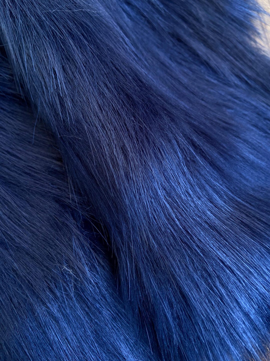 Navy Blue Canvas Luxury Fabric Faux Fur , Craft Costume Vegan Animal ...