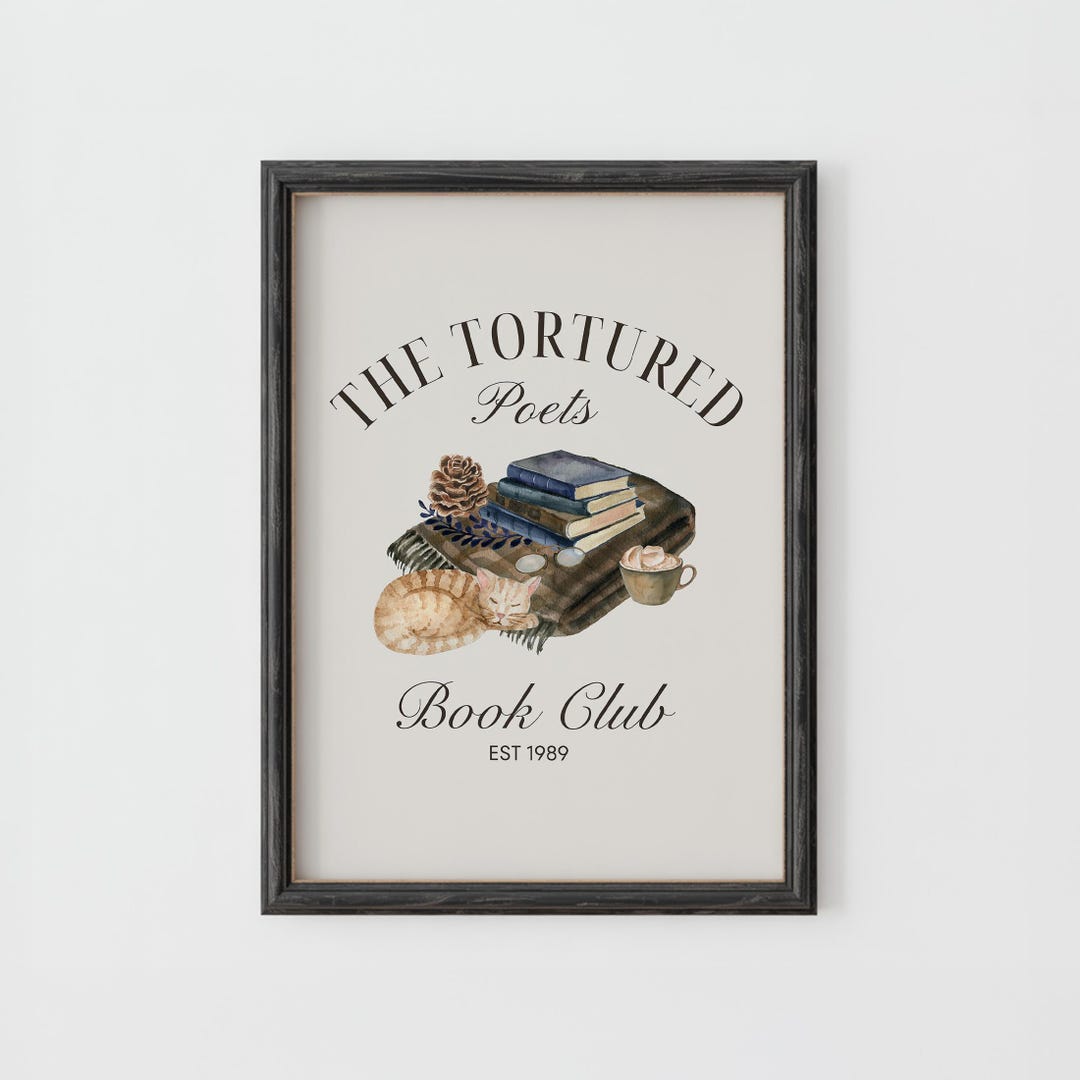 Book Club Print | Tortured Department Literary Girl Bookish Poster Cozy ...