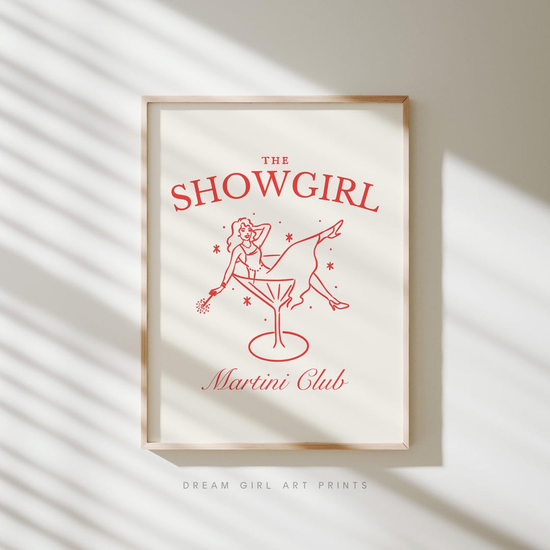 Showgirl Era: Cute Cocktail Print Martini Lovers Song Lyric Poster ...