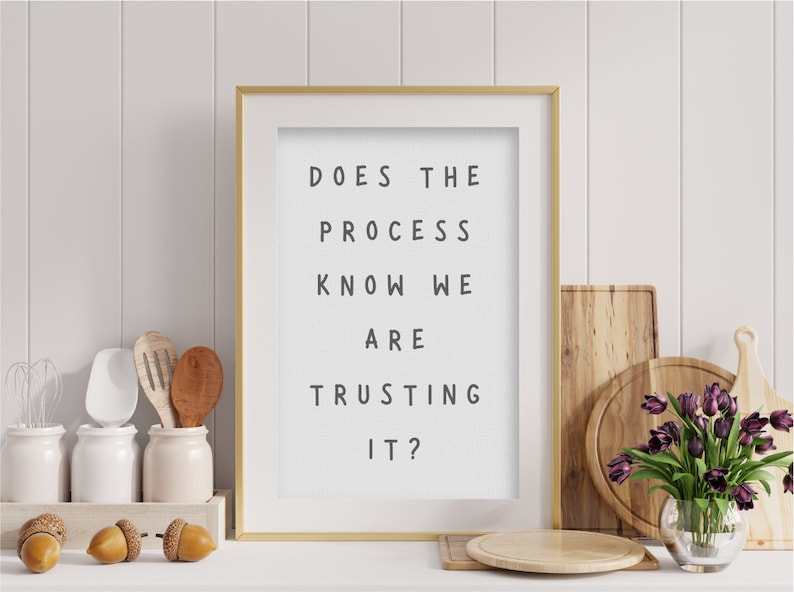 Trust the Process, Funny Wall Art, Minimalist Home Decor, Sarcastic ...