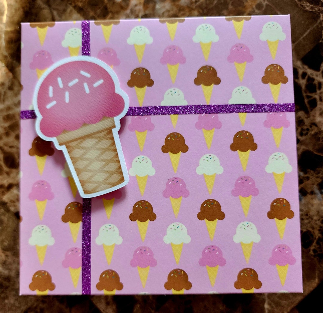 Gift Box, Ice Cream Gift Box, Birthday Gift Box, Gift Box With Lid, 6 X ...