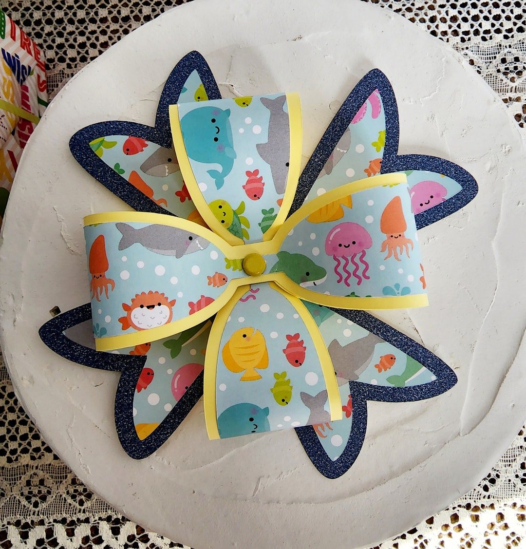 Birthday Bow, Under the Sea Themed Birthday Bow, Handmade Bow ...