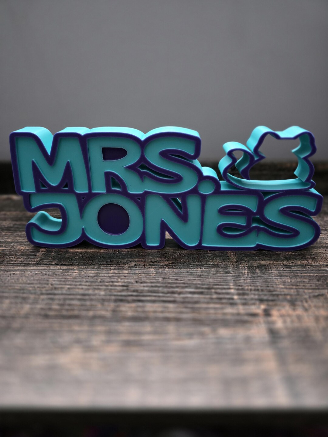 3D Printed Custom Name Plate: Multicolor Desk Sign, Cat Lover Gift - Etsy