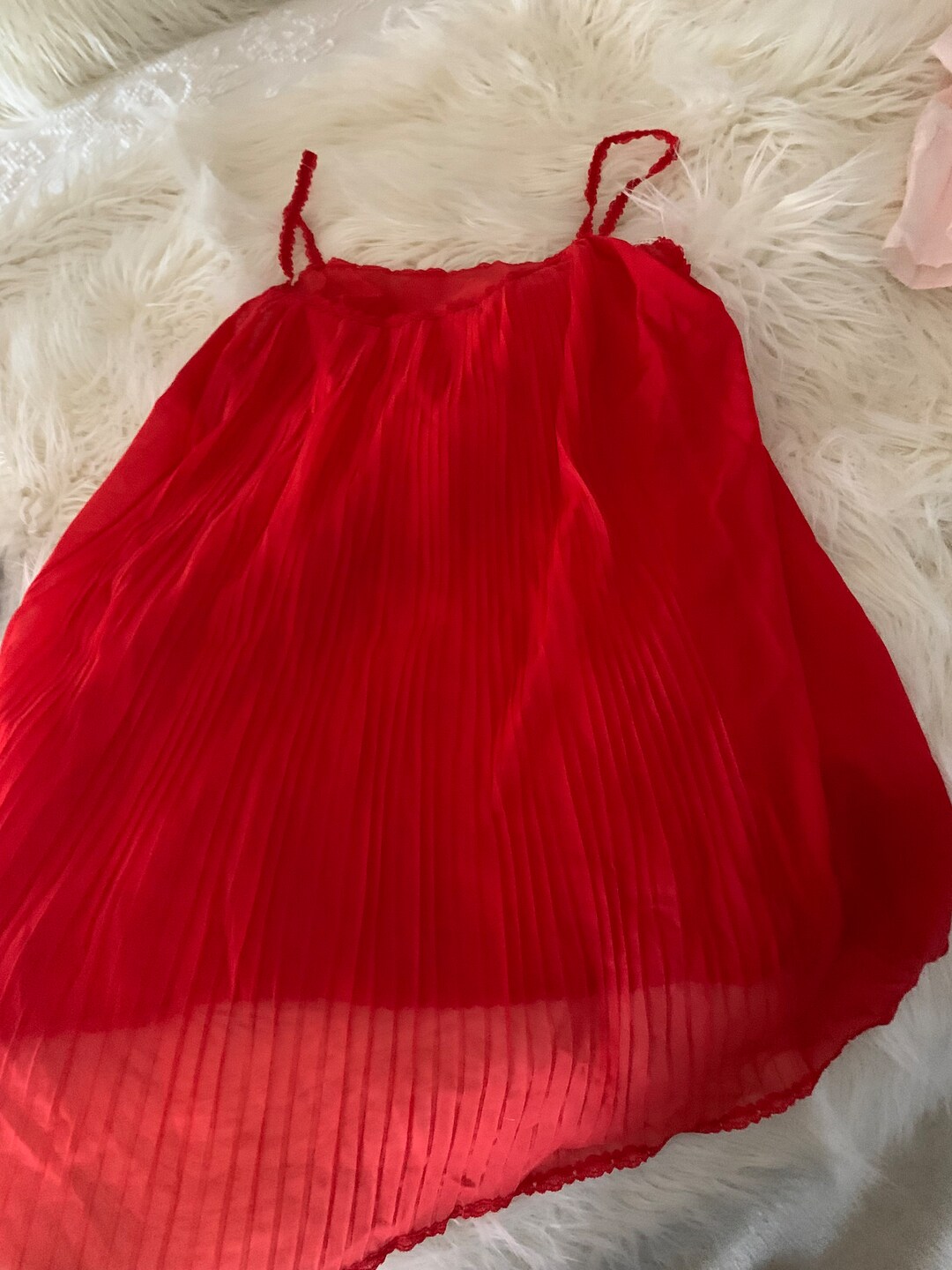 Red Red Vintage Vanity Fair Baby Doll Panties Top Nightgown Small Sheer ...