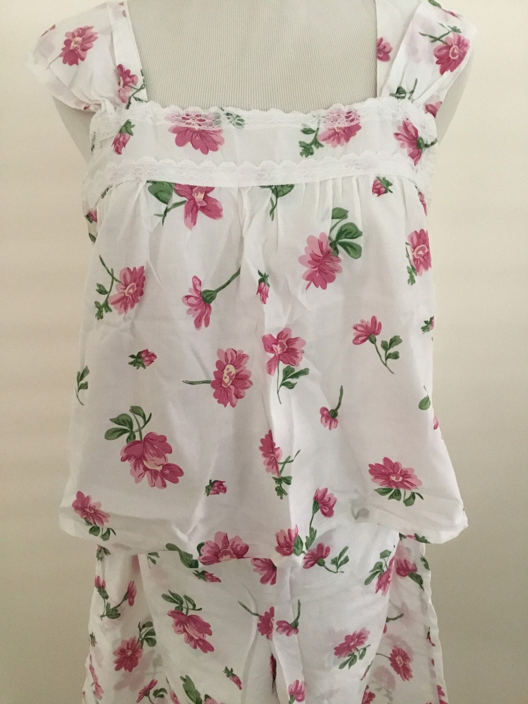 Adorable Laura Ashley Pajama Set Floral Cotton Size Medium - Etsy