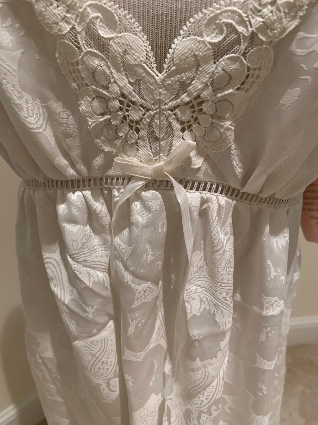 Beautiful Bridal White Barbizon Nwt Negligée Chemise Nightgown Lace