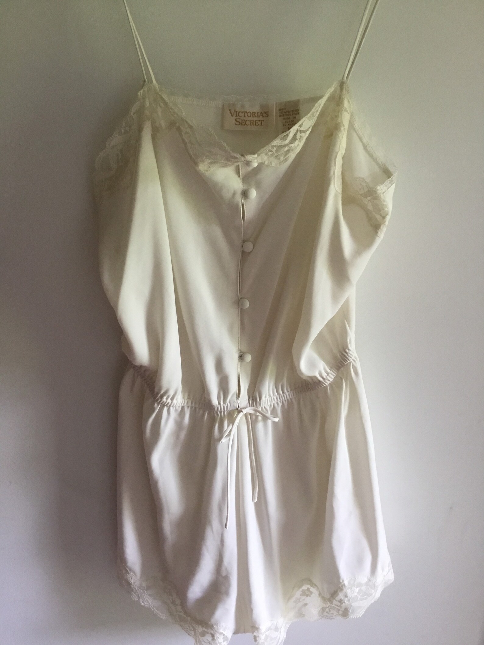Ivory Vintage Victoria’s Secret Bodysuit Teddy Romper Gold Label Medium ...