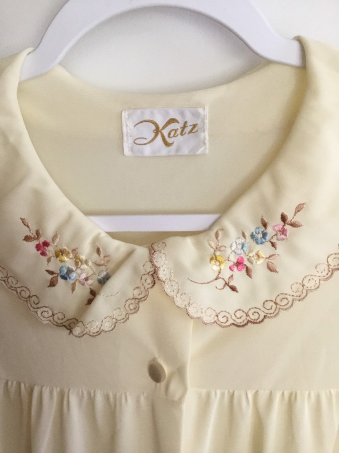 True Vintage Katz Yellow Housecoat Robe Nightgown Shift Set Medium! - Etsy