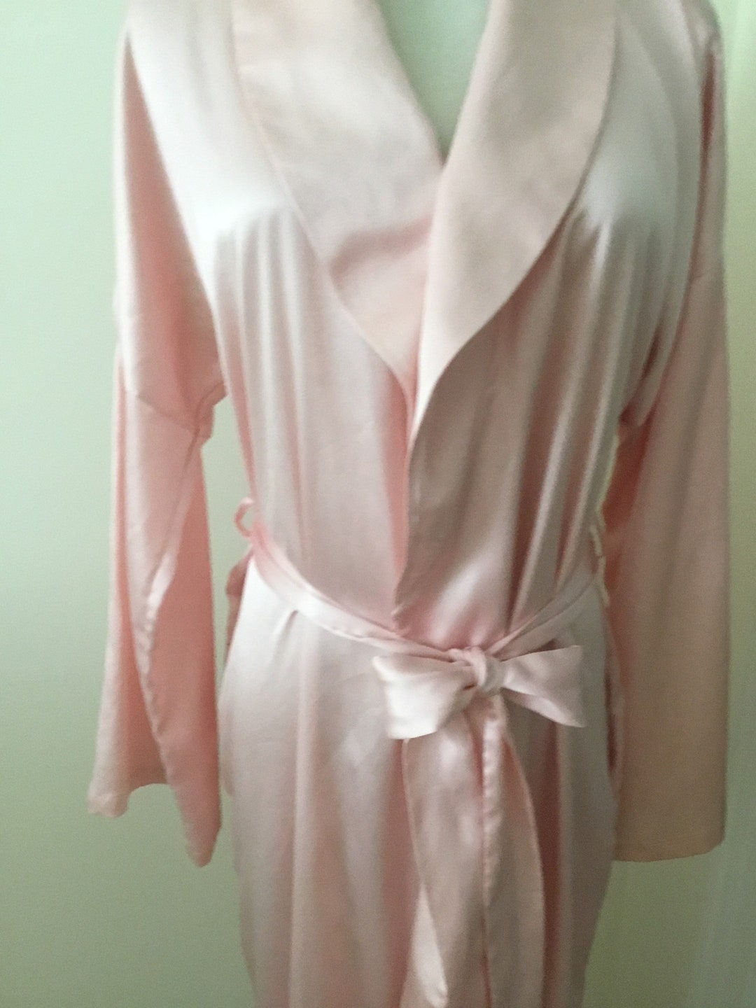 Vintage Victoria’s Secret Glamorous Satin Style Long Robe Pink Boudoir ...