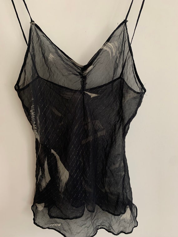 Vintage sheer black silk camisole xsmall lovely! - Gem