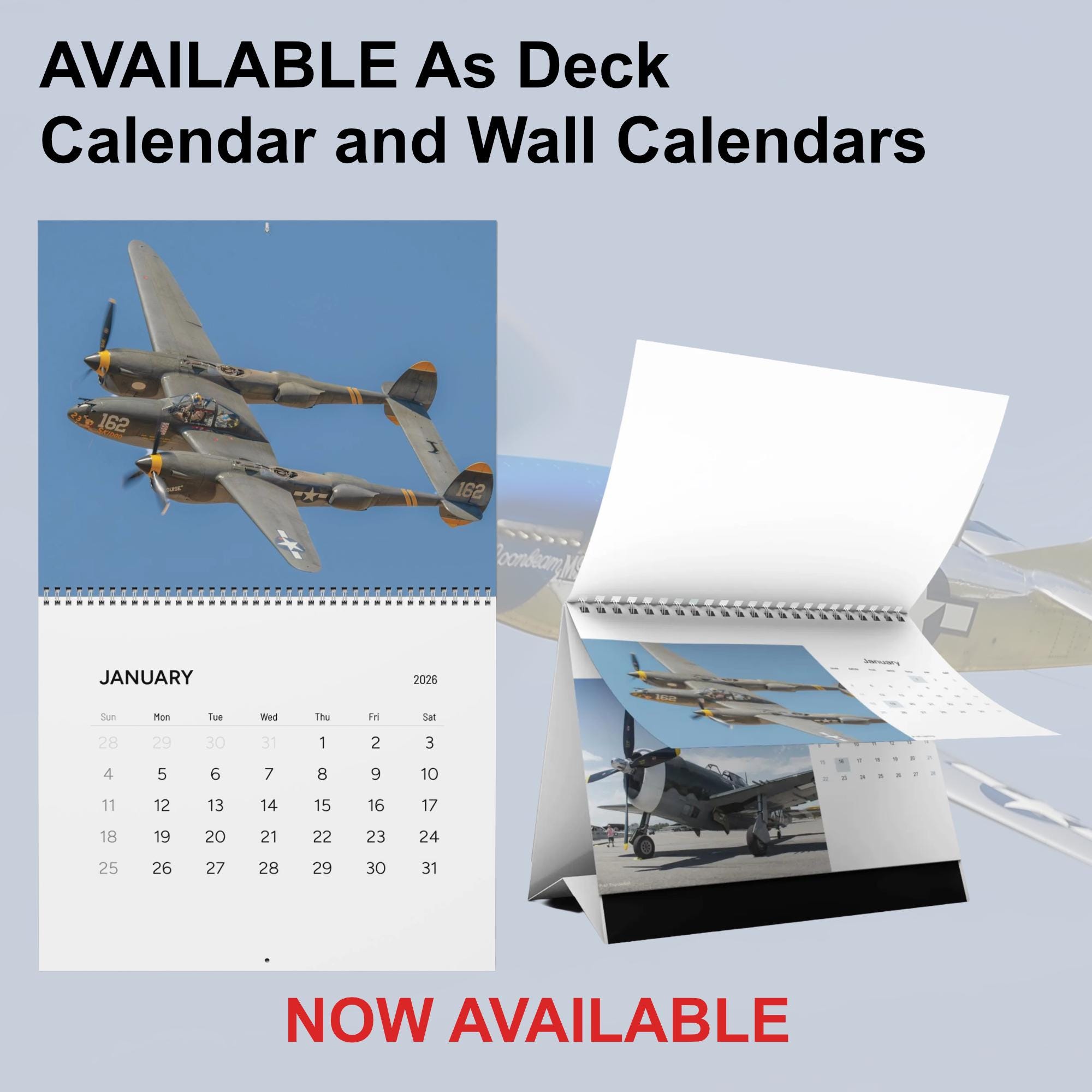 WWII Warbird Airplanes, 2026 Desk Calendar 10 × 5 Inch - Etsy