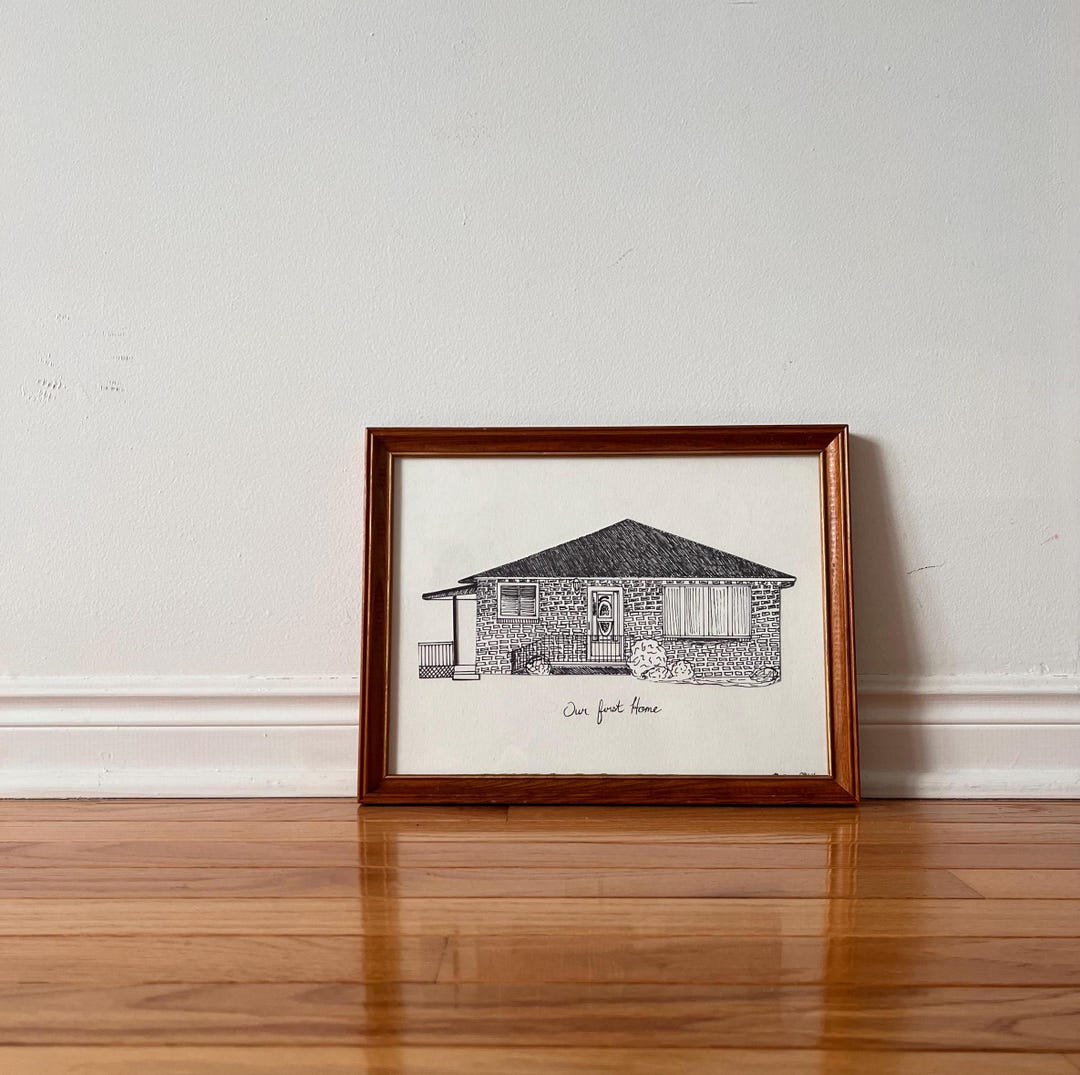 House Portrait, Custom Pencil House Sketch, Housewarming Gift, Realtor ...