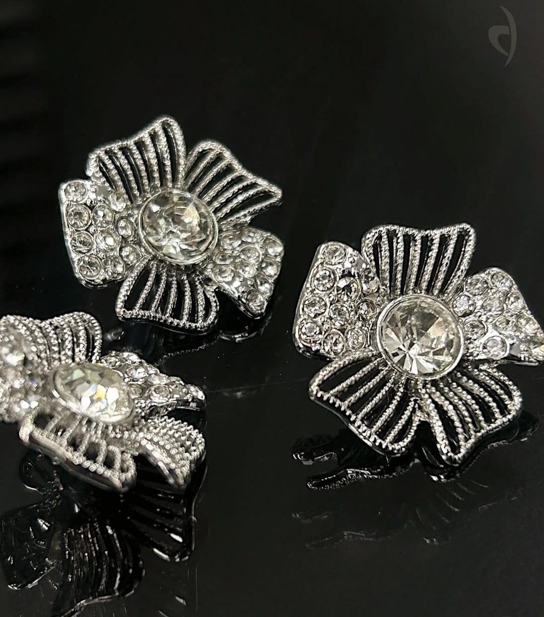 Crystal Button, Luxury Rhinestone Flower Buttons, Crystal Embellished ...