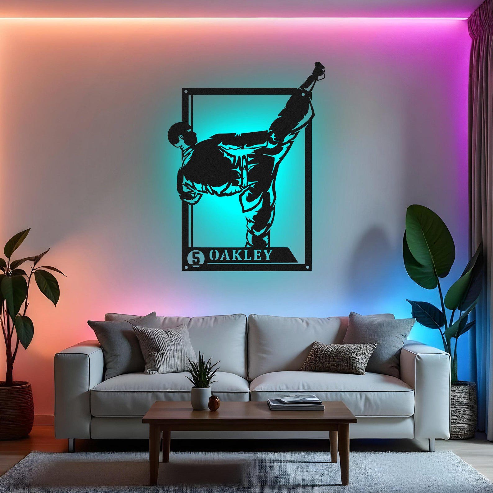 Custom Martial Arts Sign LED Metal Wall Art, Personalized Karate Decor ...