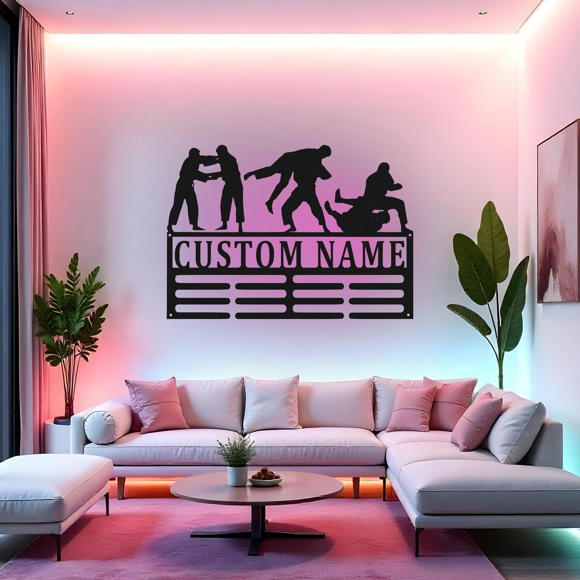 Custom Brazilian Jiu-jitsu Sign LED Metal Wall Art, Personalized ...