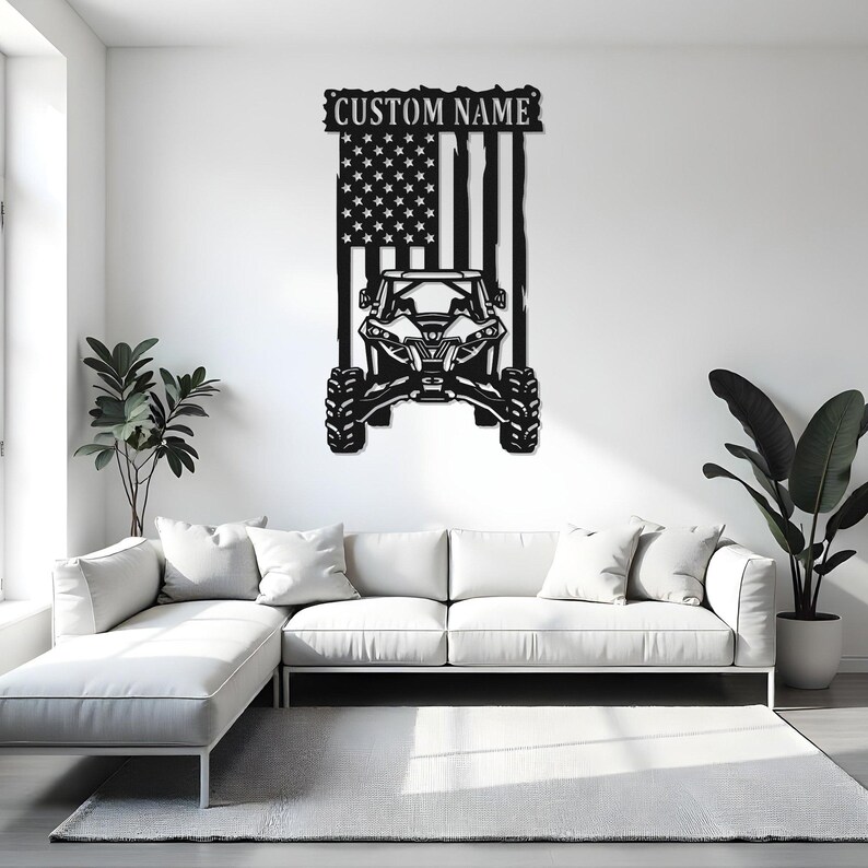 Custom ATV Sign LED Metal Wall Art, Personalized Quad Biker Decor ...
