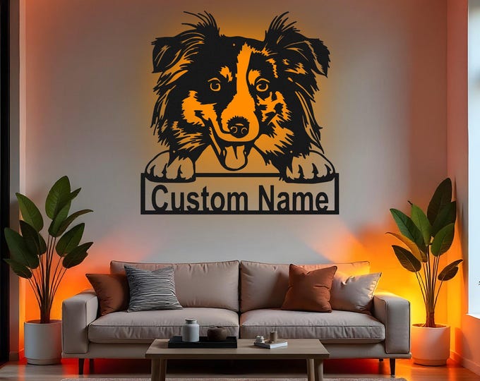 Australian Shepherd Metal Wall Art, Aussie Dog Wall Art, Gift for Dog ...