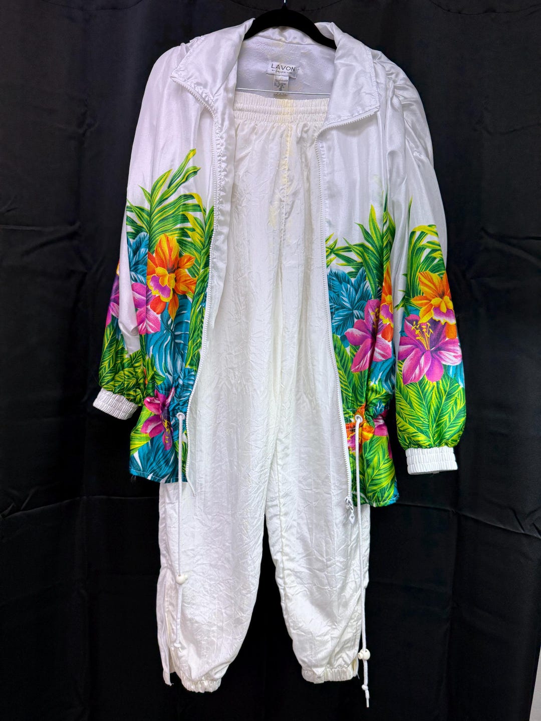 Vintage Floral Tracksuit: 80s/90s Lavon Jacket & Pant Set, Size S - Etsy