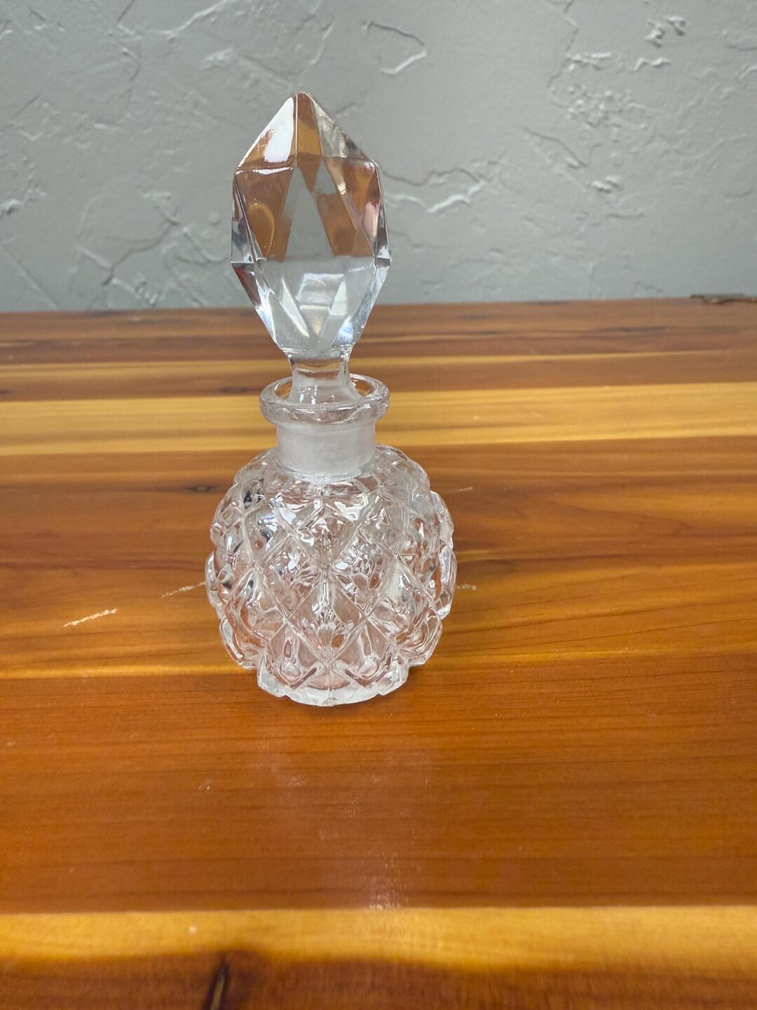 Vintage Cut Glass Perfume Bottle W/ Glass Stopper - Etsy